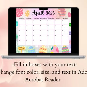 EDITABLE April 2025 Calendar, Kids Colorful School Schedule, Fillable ...