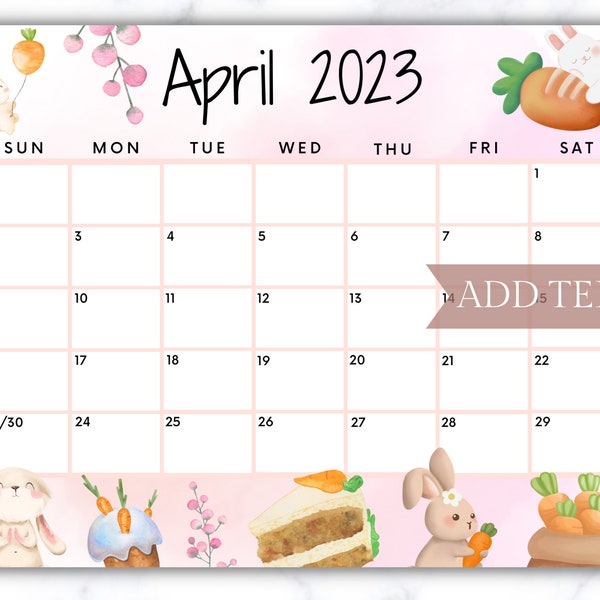 2023 Bunny Calendar - Etsy