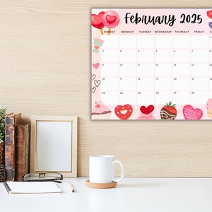 Editable February 2025 Calendar, Cute Printable Calendar for Valentine ...