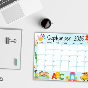 Editable September 2025 Calendar, Printable School Calendar With Abc's ...