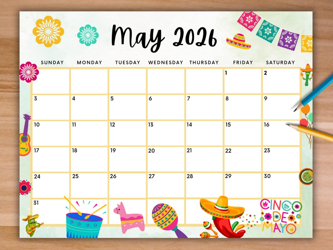EDITABLE May 2026 Calendar, Printable Wall Calendar, Cute Calendar for ...