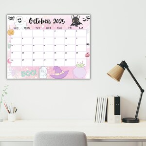 Editable October 2025 Calendar, Printable School Calendar, Cute ...