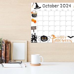 Editable October 2024 Calendar, Printable Calendar, 2024 Cute Calendar ...