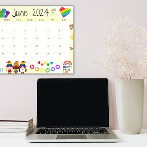 EDITABLE June 2024 Calendar, Printable Calendar, Pride Month Calendar ...