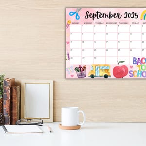 Editable September 2025 Calendar, Printable Calendar W/ Pink School Bus ...