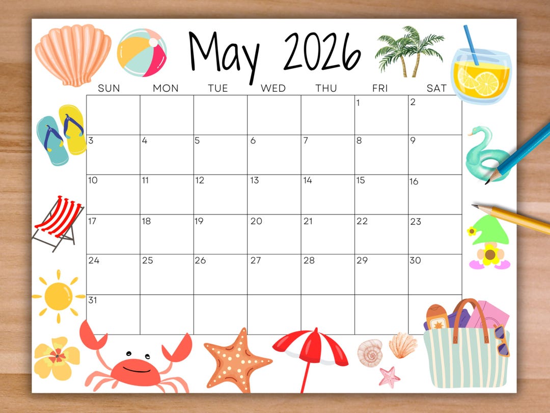 Printable May 2026 Calendar, Editable Calendar, Monthly Calendar ...