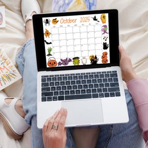 Editable October 2025 Calendar, Printable Spooky Halloween Calendar ...