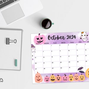 Editable October 2024 Calendar, Printable Calendar, 2024 Wall Calendar ...