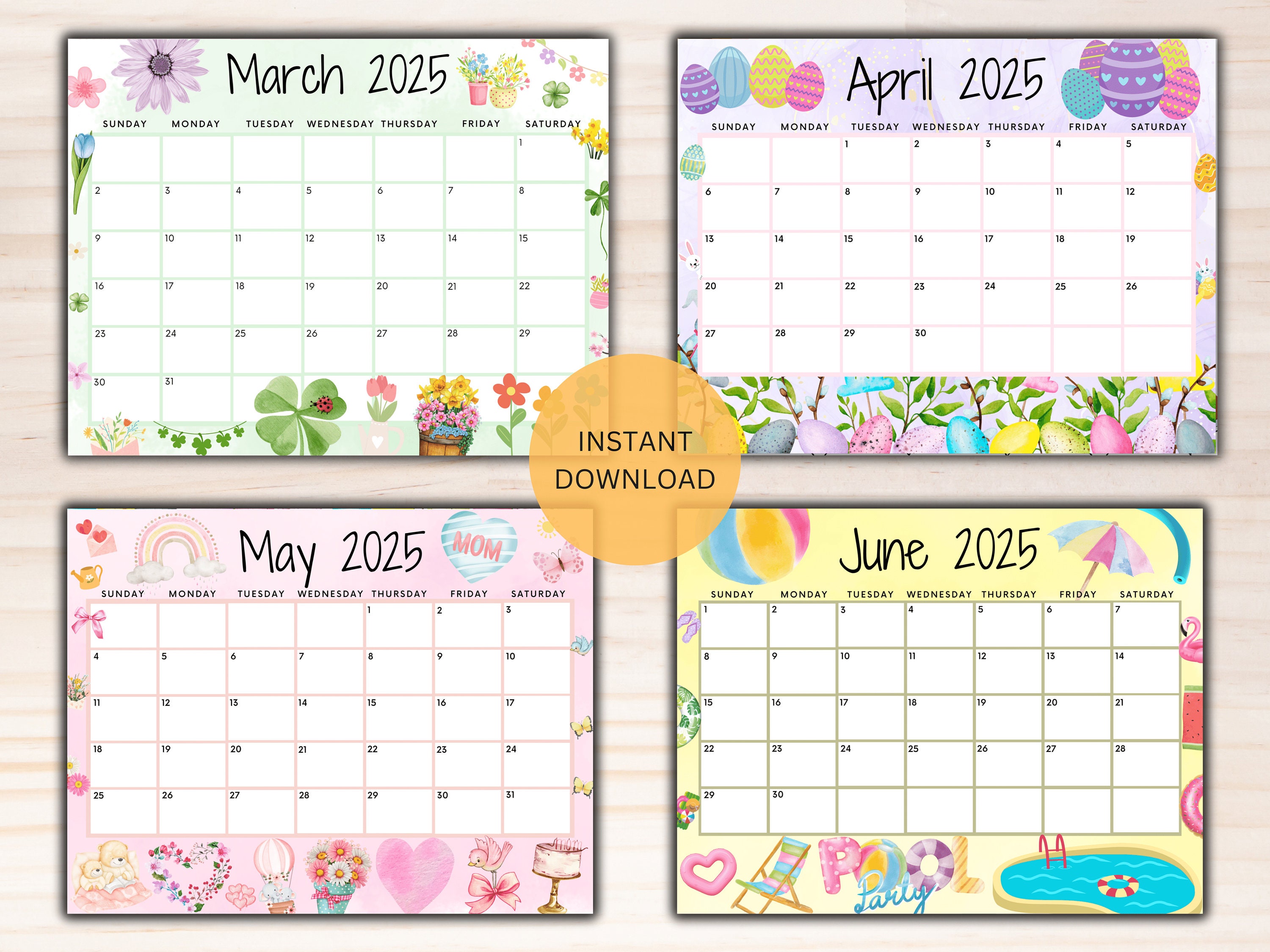 Editable School Schedule 2024-2025 From July to June Printable School ...