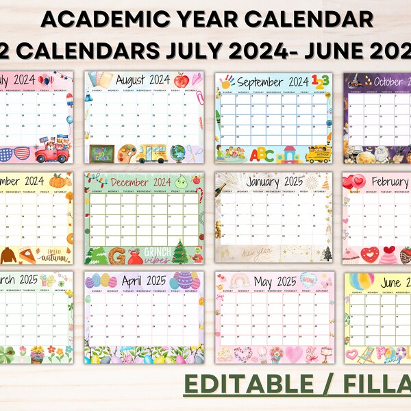Homeschool Wall Calendar - Etsy