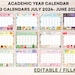 Editable School Schedule 2024-2025 From July to June Printable School ...