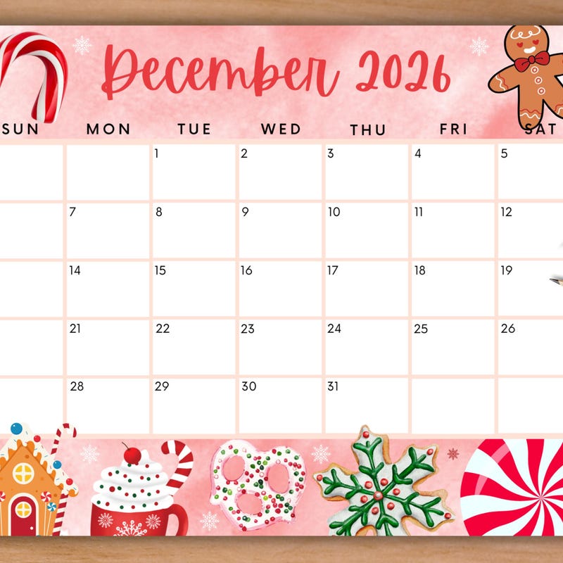 Christmas Calendar Printable - Etsy