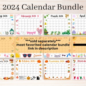 Editable Printable 2024 Calendar 12 Month Holiday Calendars for 2024 ...