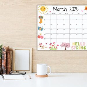EDITABLE March 2025 Calendar, Printable Wall Calendar 2025, Hello ...