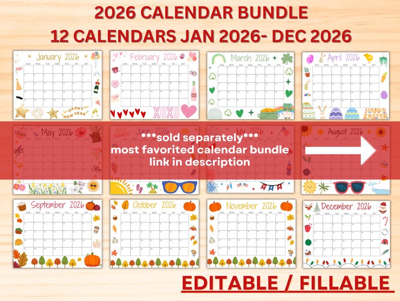 Editable June 2026 Calendar, Printable Summer Party Planner, Homeschool ...