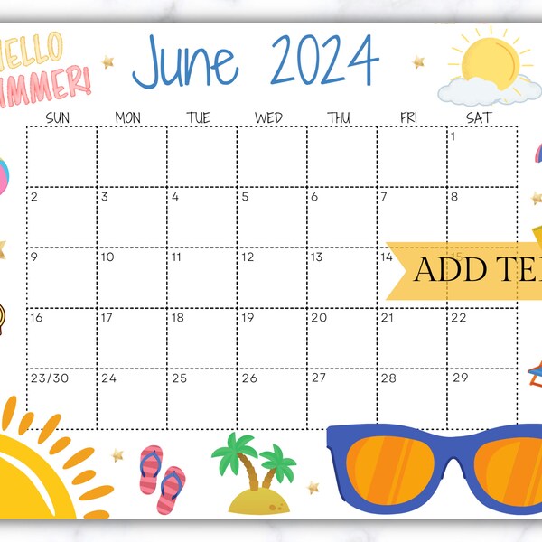 Summer 2024 Calendar - Etsy