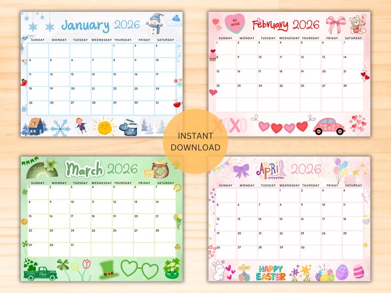 2026 Calendar Bundle With Adorable Designs - Plan Your Year in Style ...