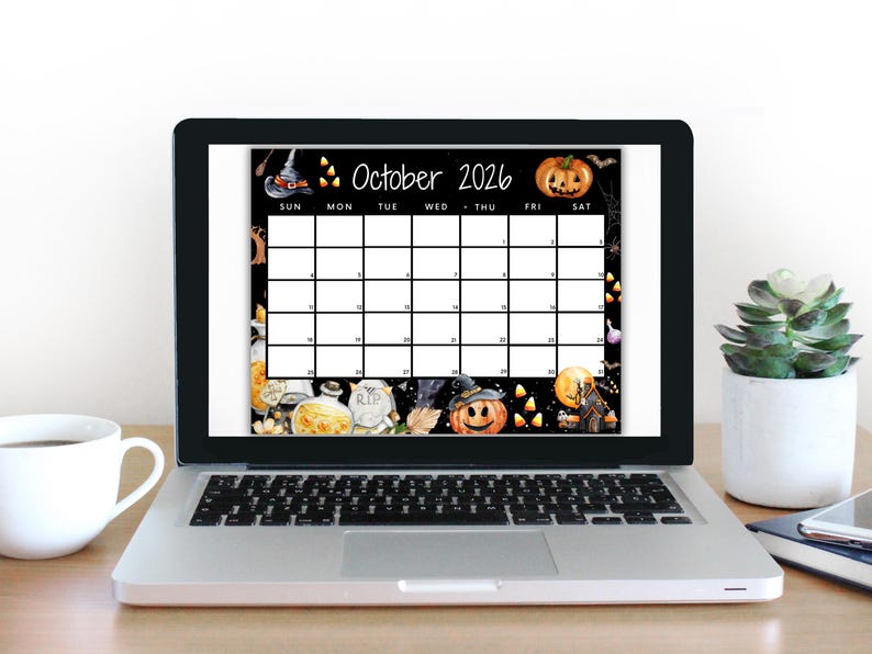 Editable October 2026 Calendar, Printable Calendar, School Calendar ...