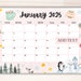 Editable January Calendar 2025, Printable Pink Calendar 2025, Cute ...