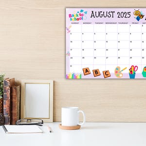Editable August 2025 Calendar, Printable Back to School Calendar at W ...