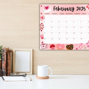Editable February 2025 Calendar, Printable College Calendar, Happy ...