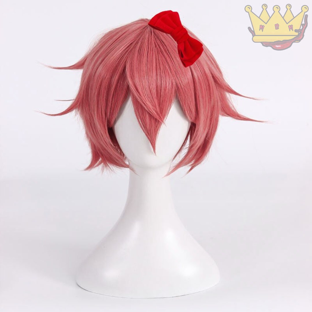 Sayori Cosplay Wig Short Handmade, Doki Doki Literature Club Anime ...