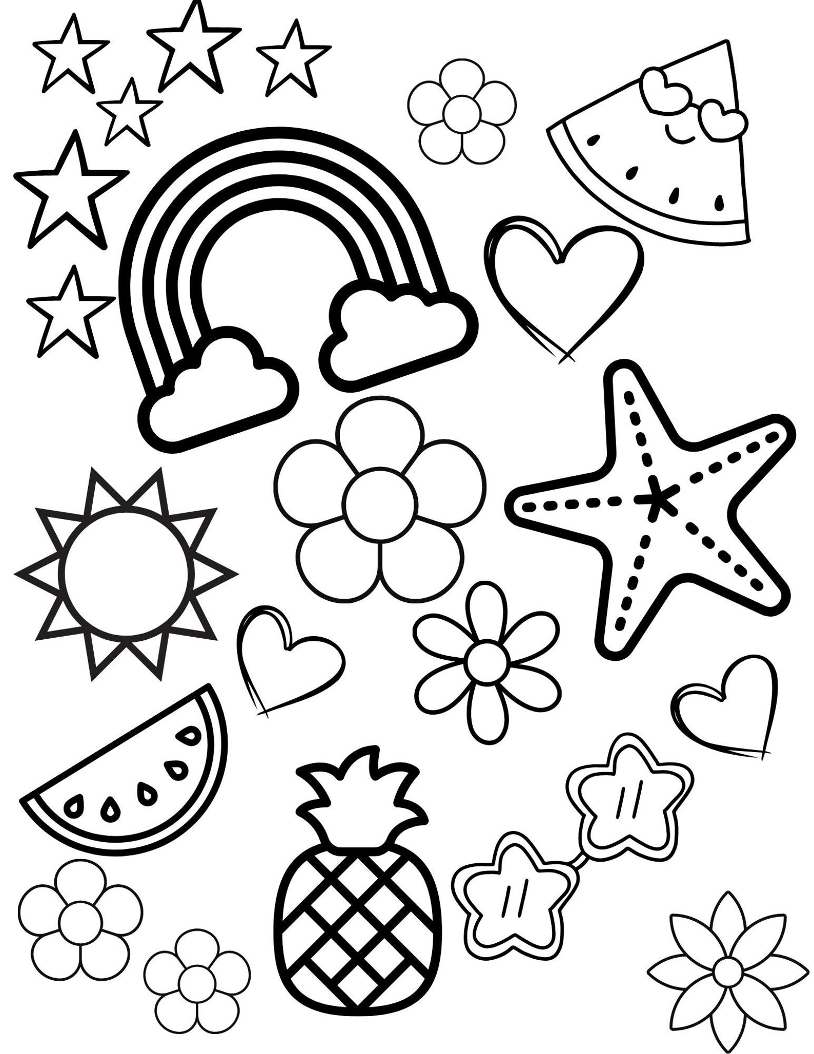 Printable Hello Summer Coloring Pages - Coloring Pages to Download - Etsy