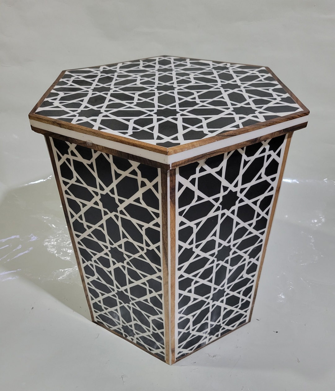 Unique Hexagon Moroccan Table Moroccan Wooden Coffee Table, Wooden ...