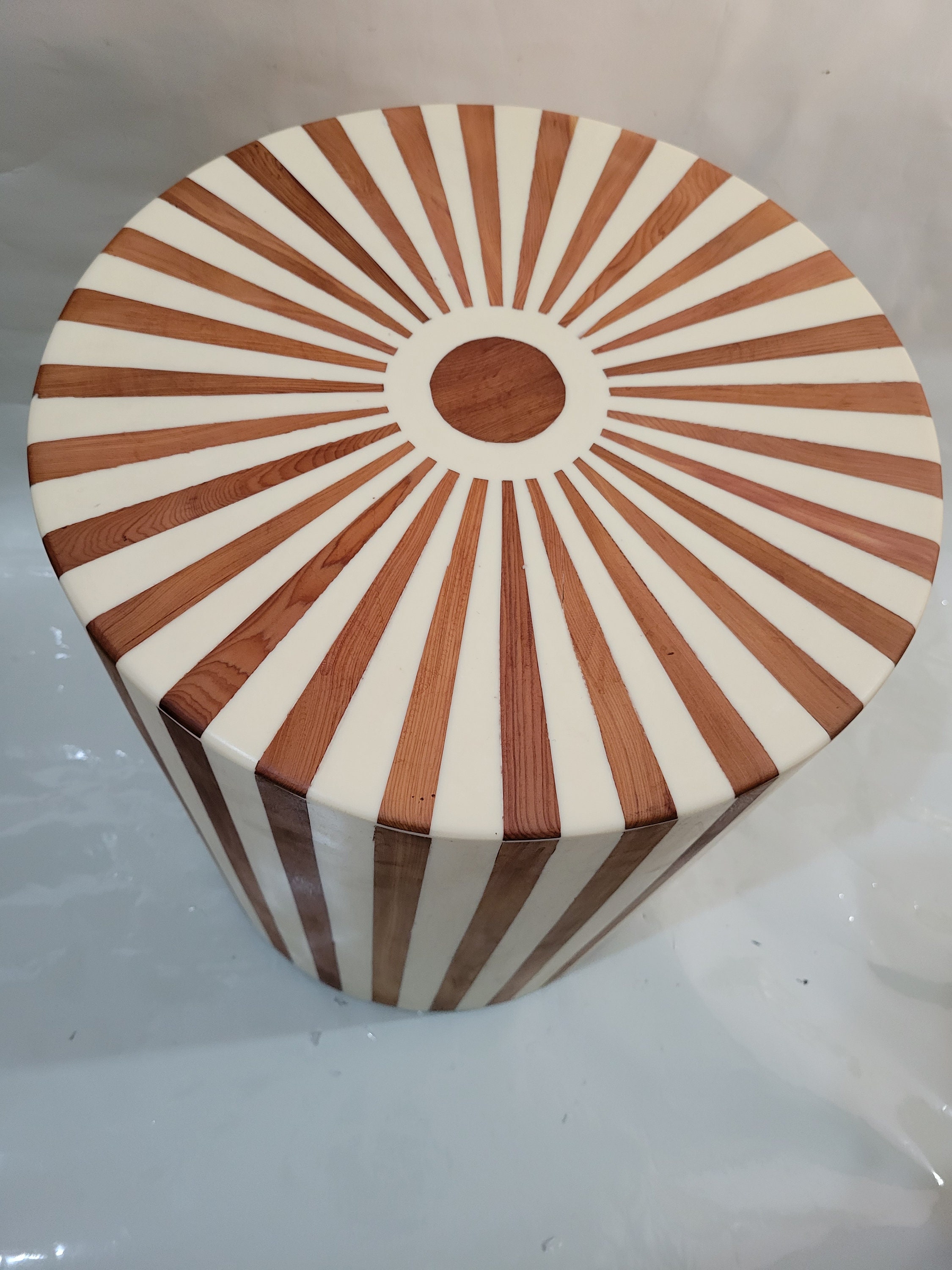 Stunning Handmade Cedar Round End Table Art Unique Piece of Wood Side ...