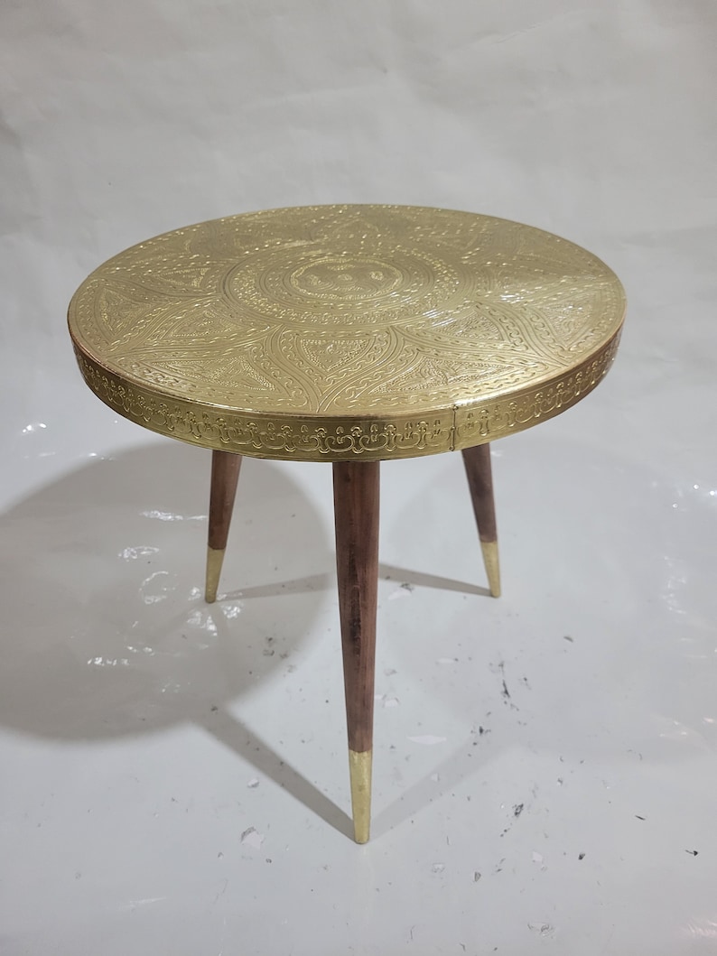 Arabic Brass Coffee Table: Carved Moroccan Sofa Table - Etsy