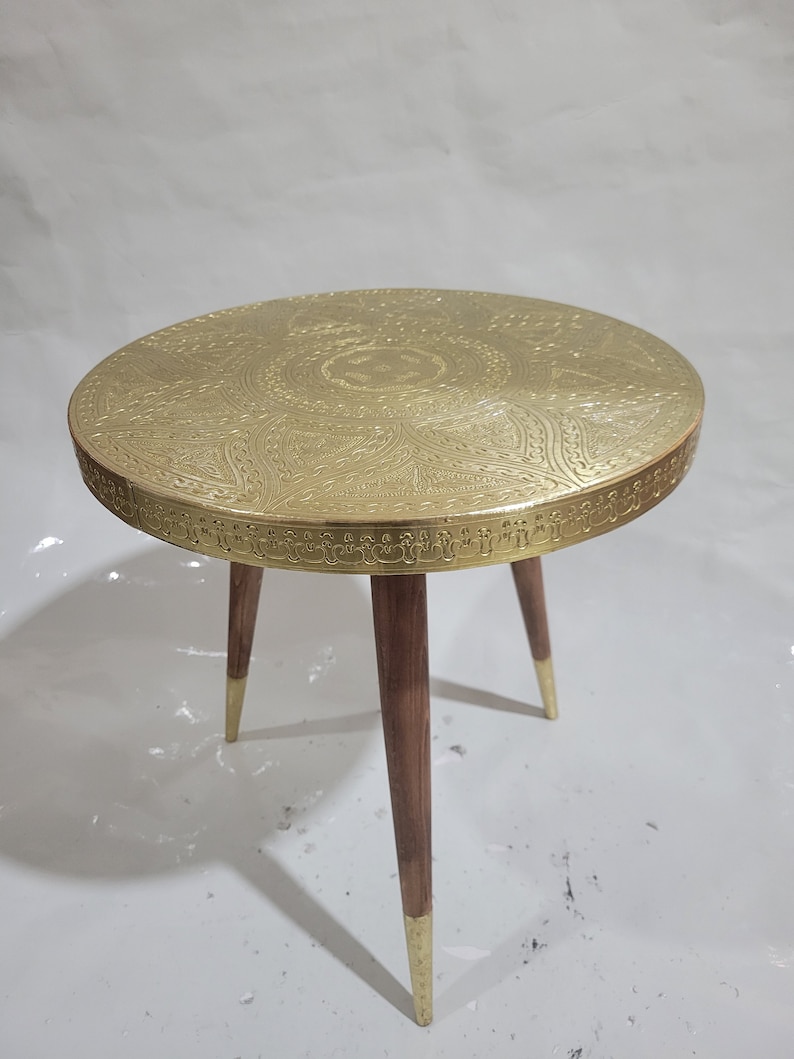 Arabic Brass Coffee Table: Carved Moroccan Sofa Table - Etsy