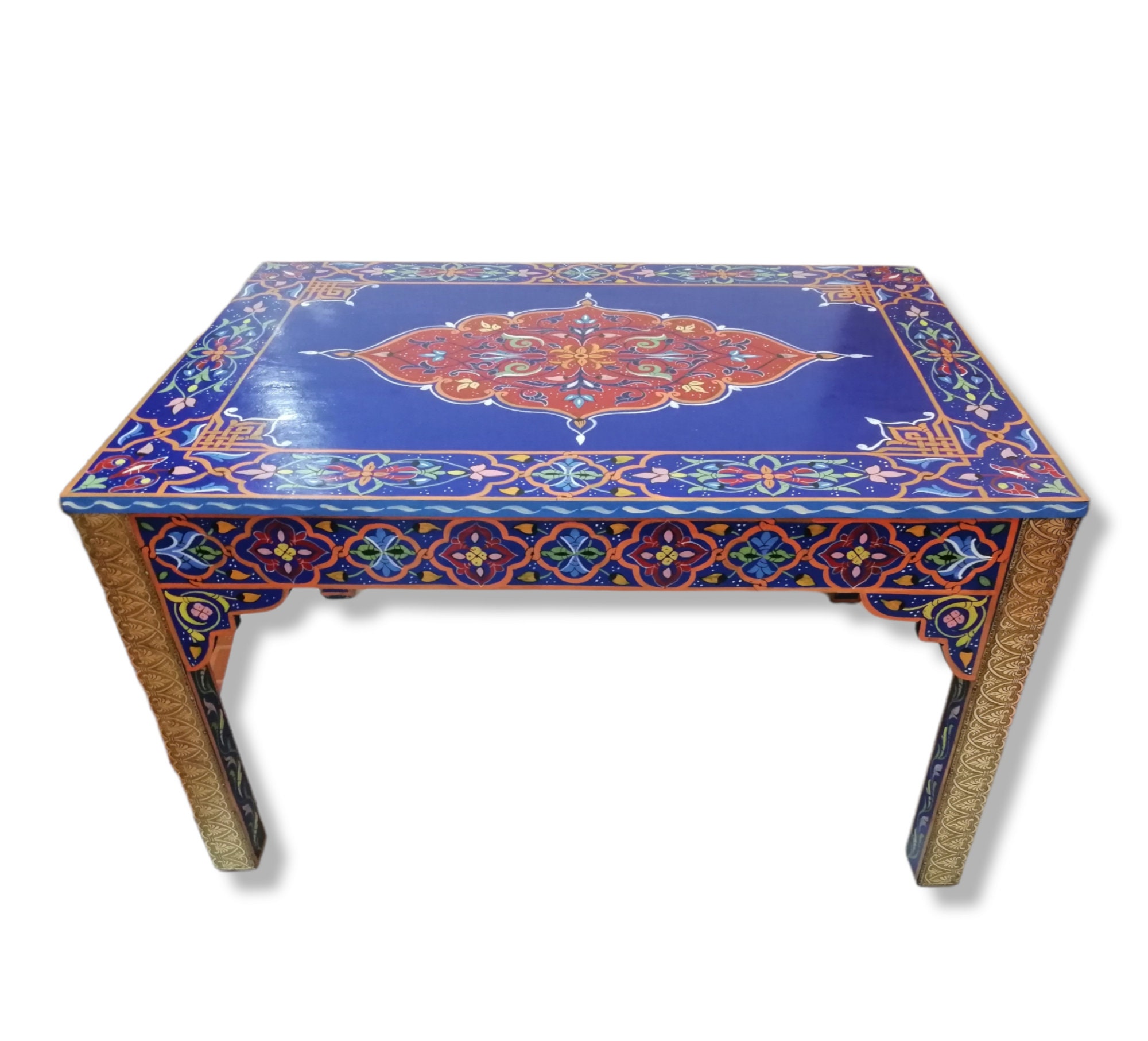 Moroccan Table Decorated With Moroccan Motifs in Copper-plated Colors ...