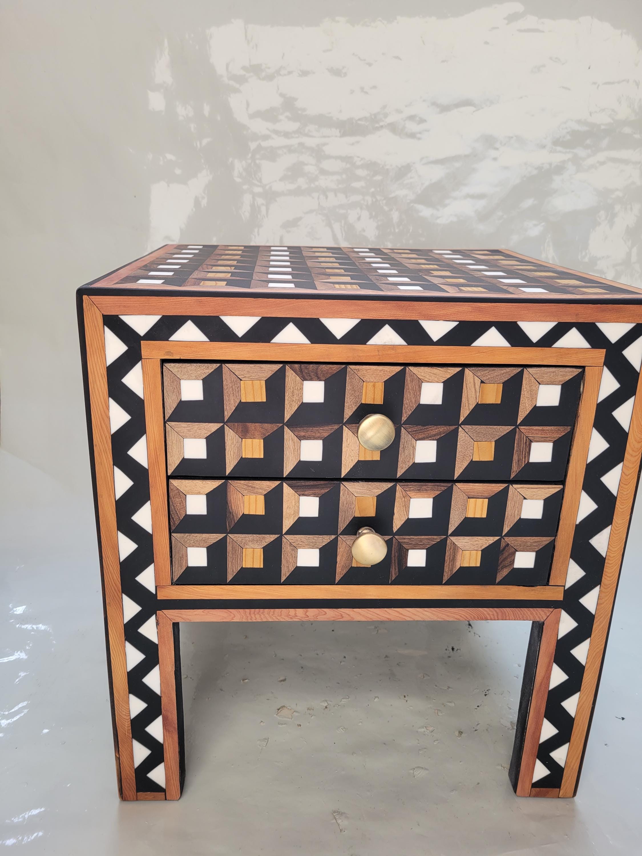 Modern Elegant Small Chest of Drawers Resin Inlaid Storage Unit - Etsy