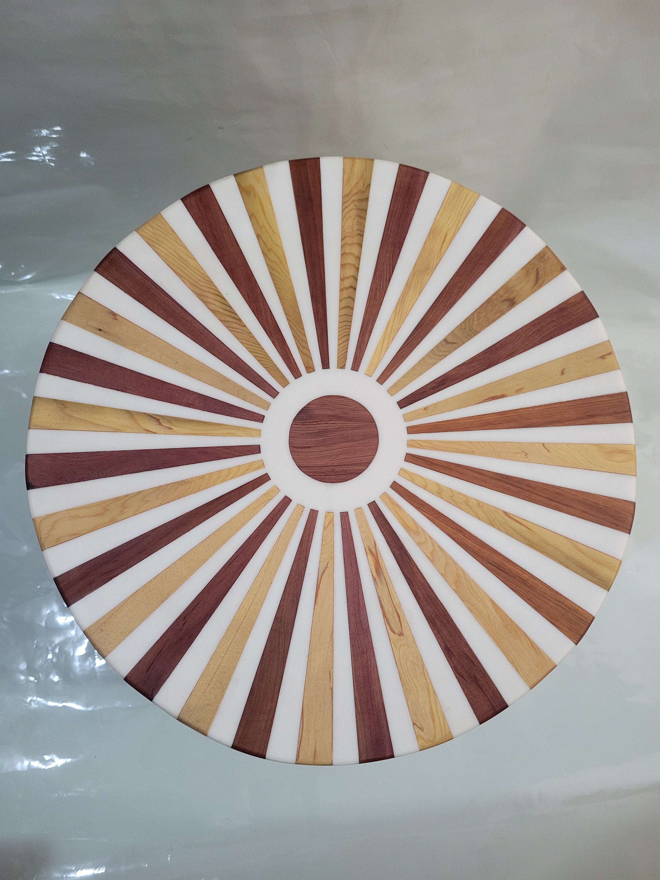 Stunning Handmade Cedar Round End Table Art Unique Piece of - Etsy