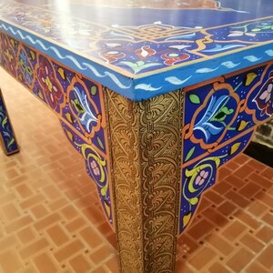 Moroccan Table Decorated With Moroccan Motifs in Copper-plated Colors ...