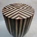 Cylindrical Table Striped Table in Walnut and Resin. - Etsy