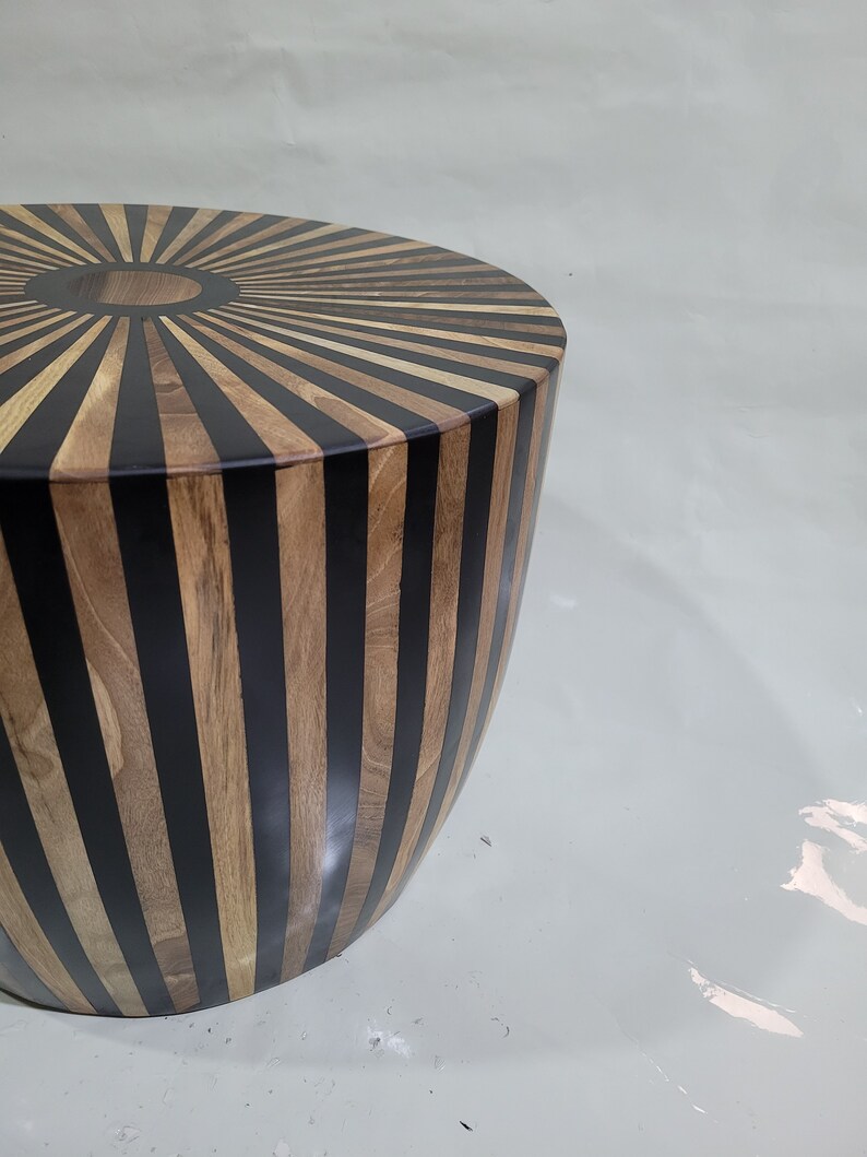 Handmade Stunning Round Table, Unique Wood Piece of Art Side Table ...