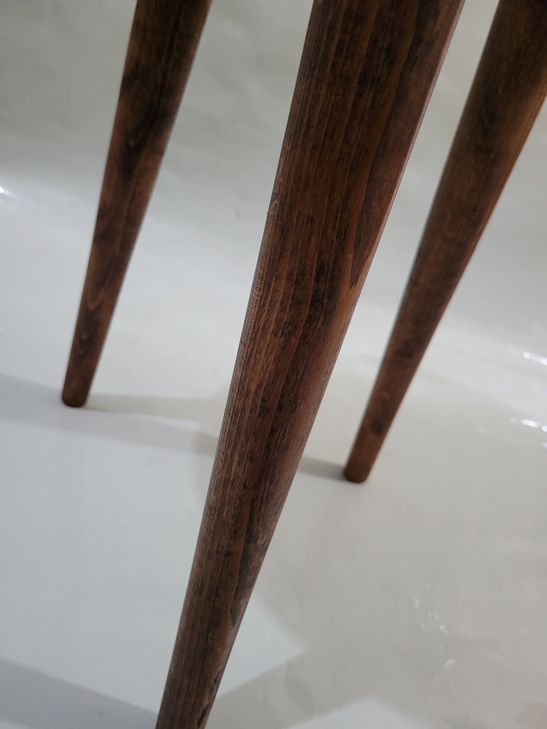 Three Tiered Tables Made of Walnut Wood and Resin. an Elegant Round ...