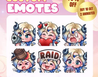 Custom Twitch Emotes or Kick Emote and Animated Emotes, Vtuber Cute ...