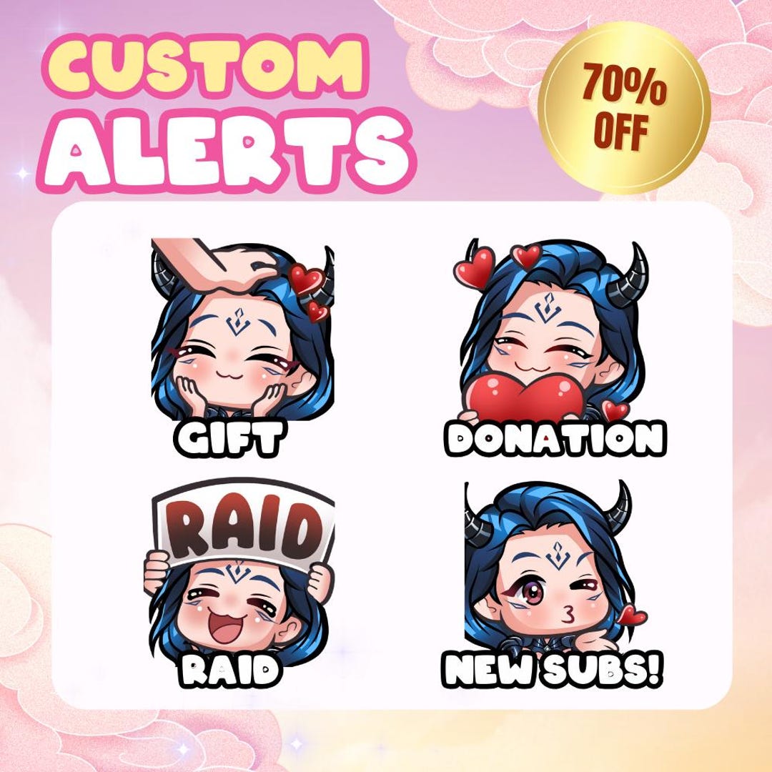 Custom Animated Chibi Stream Alerts for Twitch and Youtube - Etsy