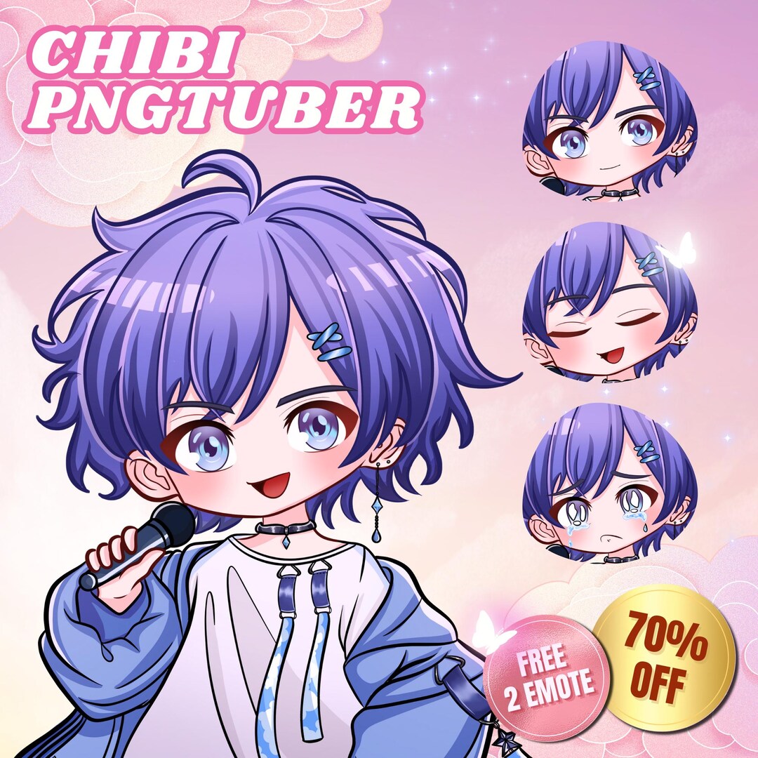 Custom Pngtuber Chibi, Pngtuber Model, Chibi Emotes, Discord Twitch ...