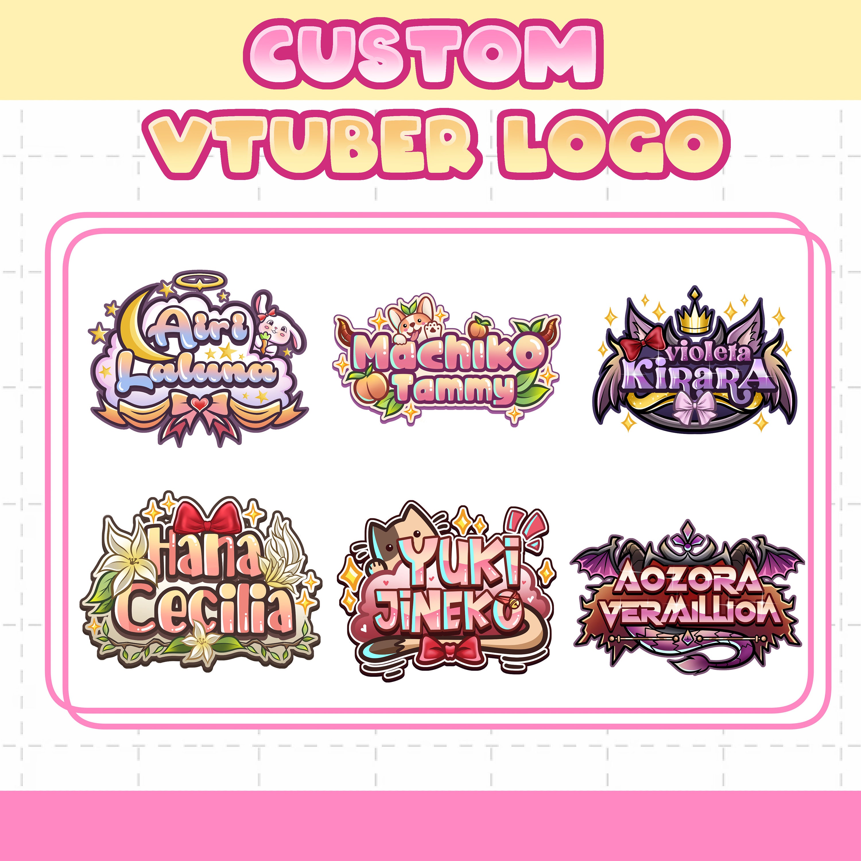Custom Vtuber Logo Vtuber Custom Logo Logo Design - Etsy