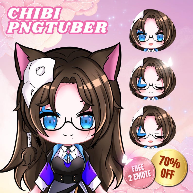 Custom Chibi Pngtuber Model: Streaming Avatar + Expressions - Etsy