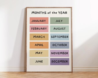 Months of the Year | Digital Print - Educational Print, Kids Playroom ...