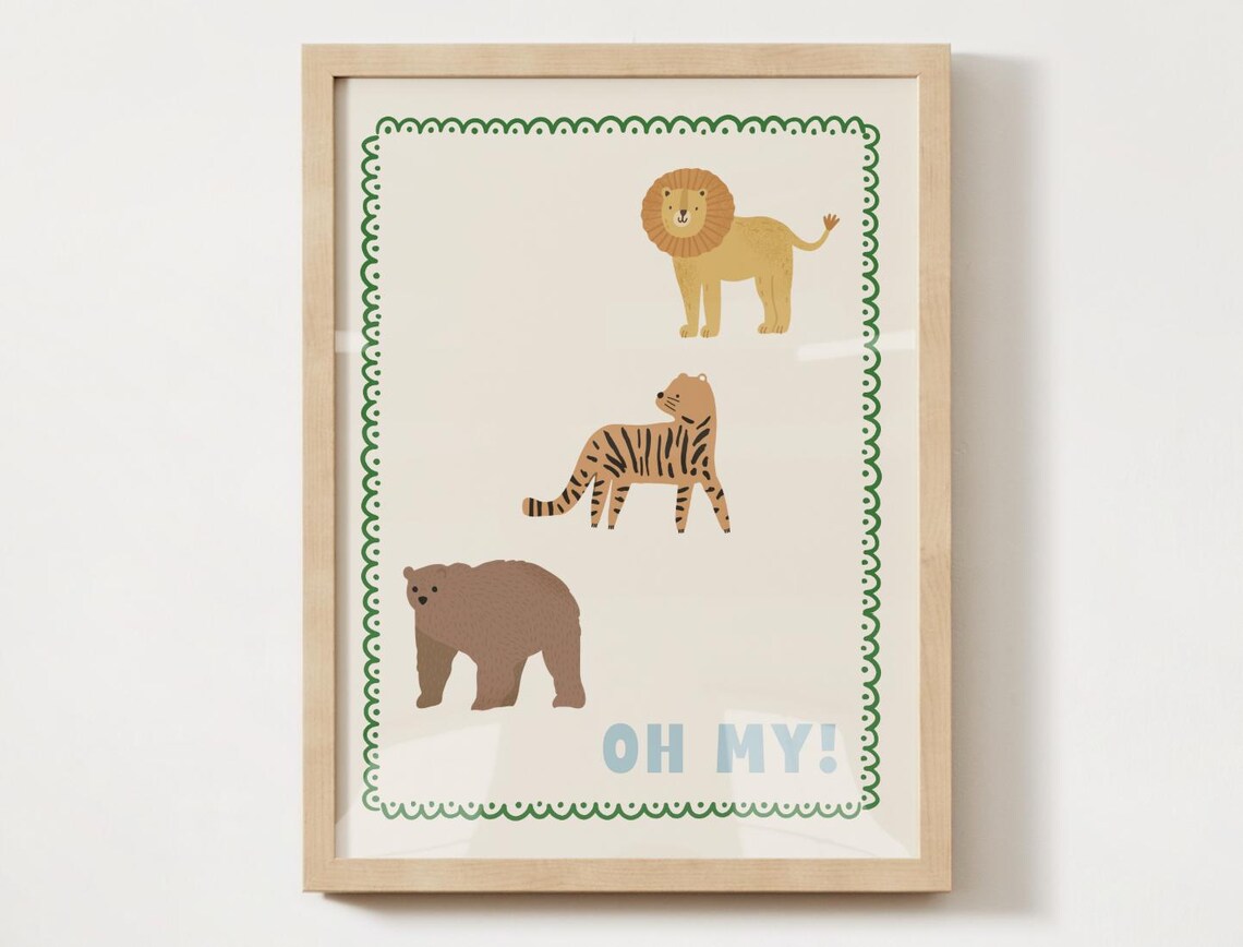Lions and Tigers and Bears - OH MY! | Digital Print, Baby Nursery Wall ...