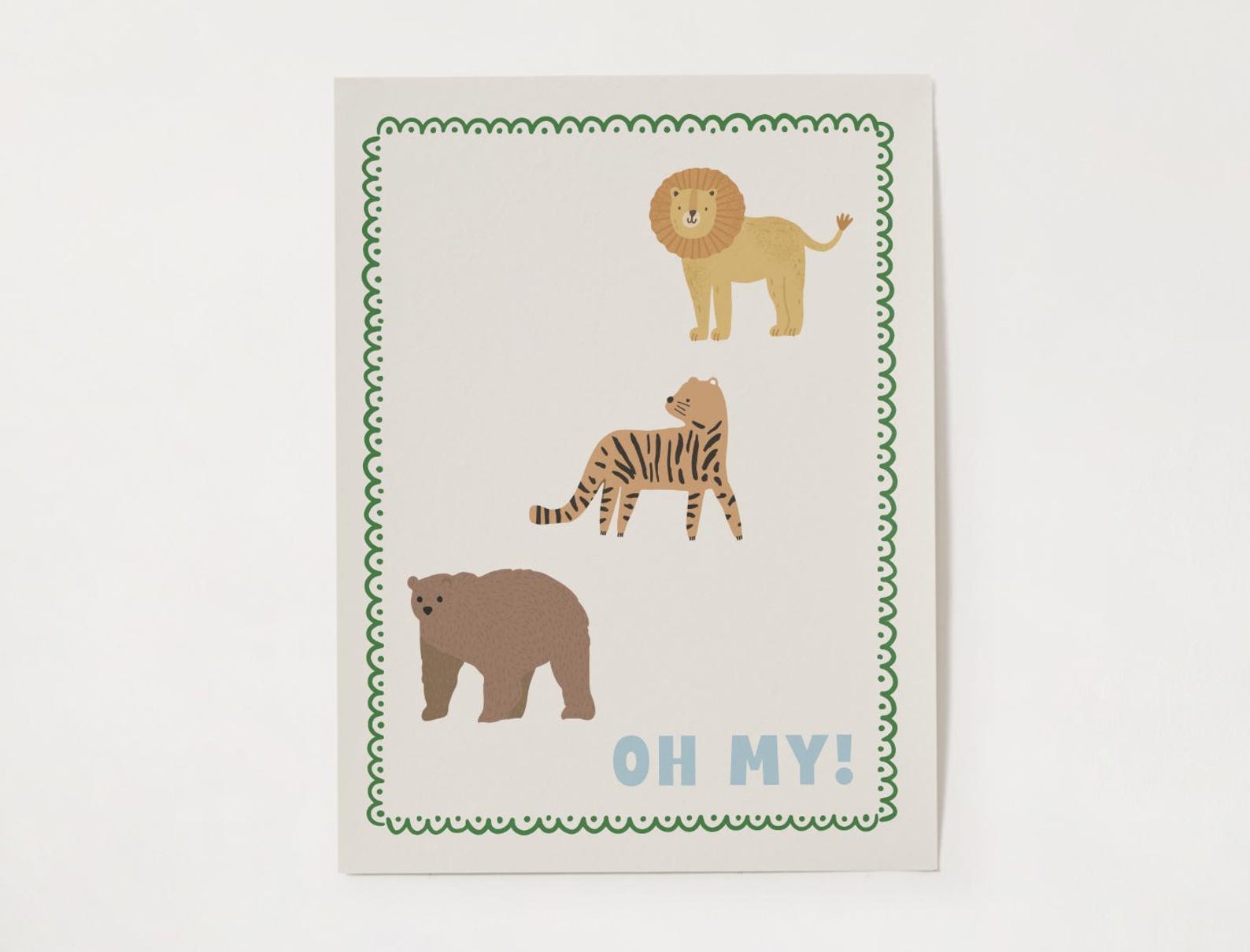 Lions and Tigers and Bears - OH MY! | Digital Print, Baby Nursery Wall ...