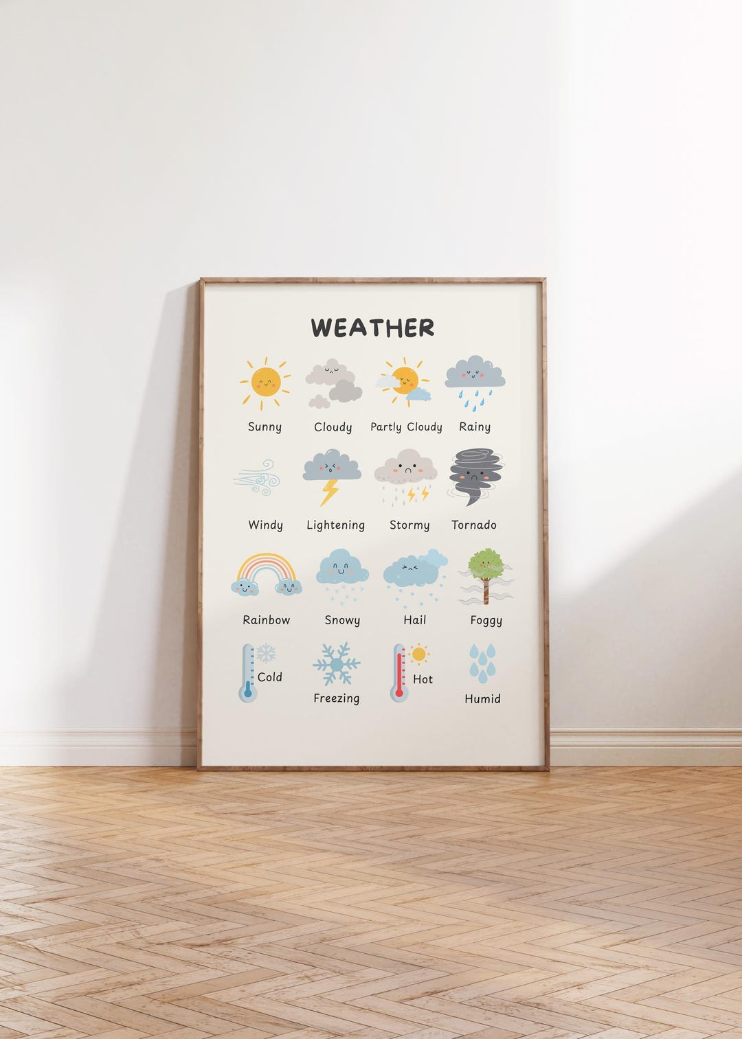 Weather Educational Poster | Digital Print - Nursery Decor, Kids ...