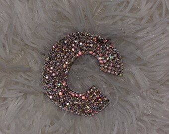 Bling Initial Keychain - Etsy