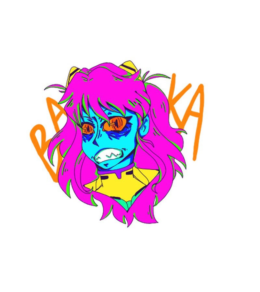 Evangelion Asuka Sticker - Etsy