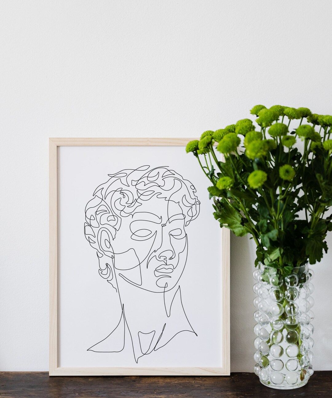 One Line Drawing David | Minimal Line Art | Aesthetic Oneline - Etsy